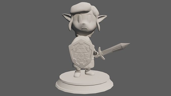 Chibi Link-The Legend of Zelda 3D model 3D printable | CGTrader