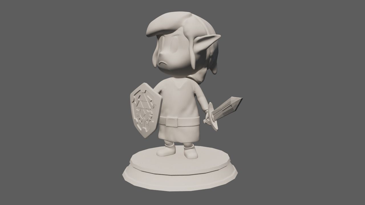 Chibi Link-The Legend of Zelda 3D model 3D printable | CGTrader
