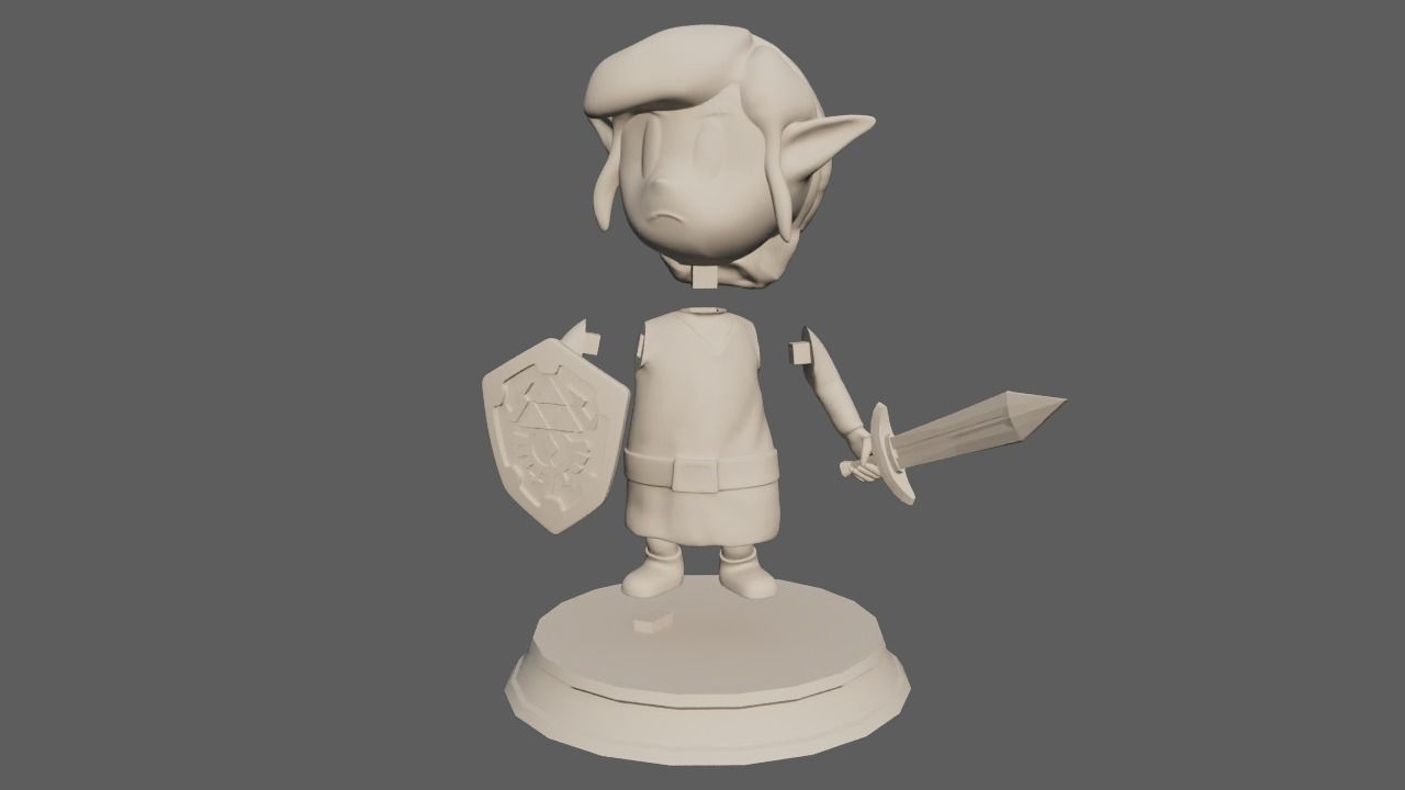 Chibi Link-The Legend of Zelda 3D model 3D printable | CGTrader