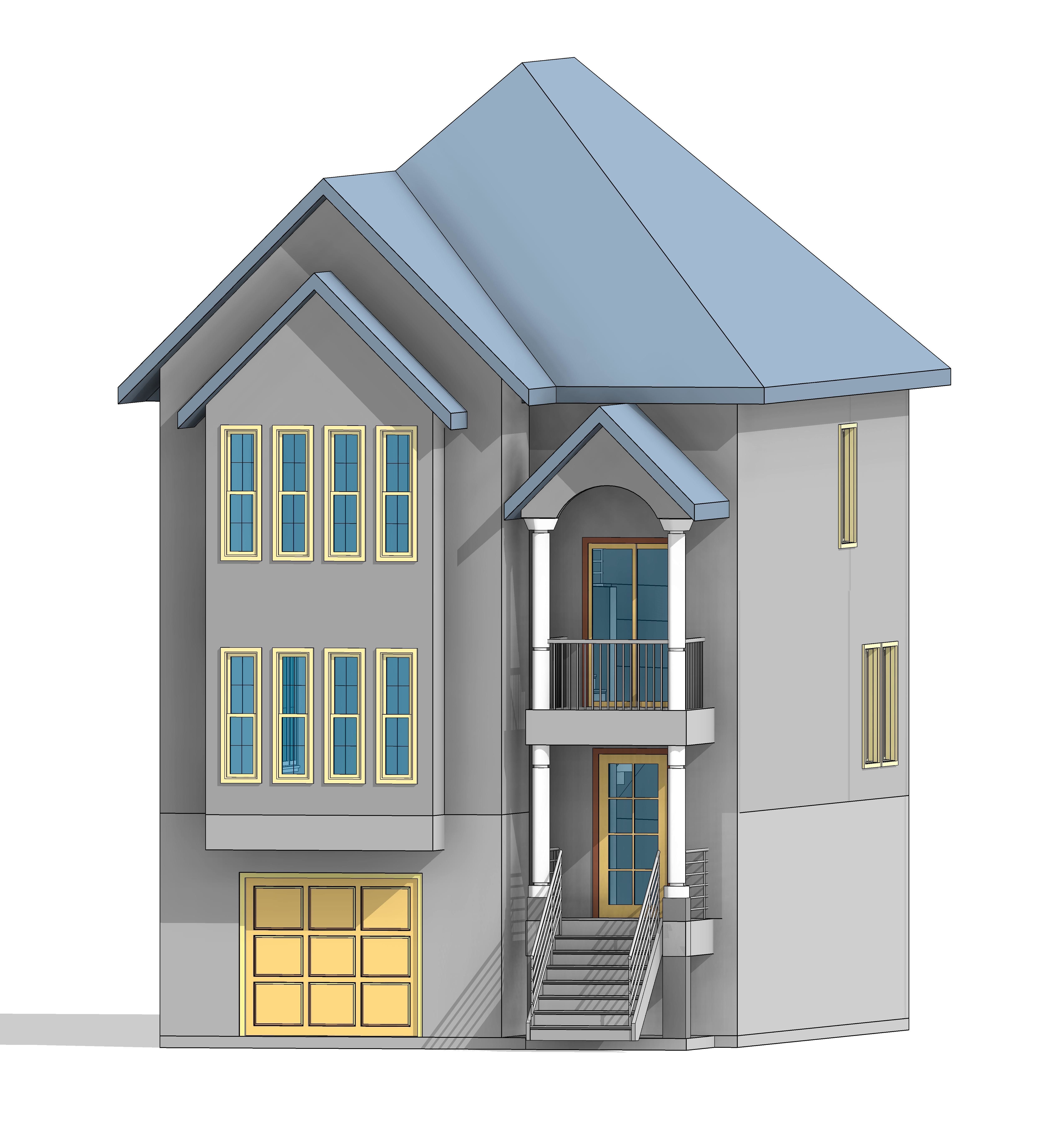 Modern house in Revit 3D model | CGTrader