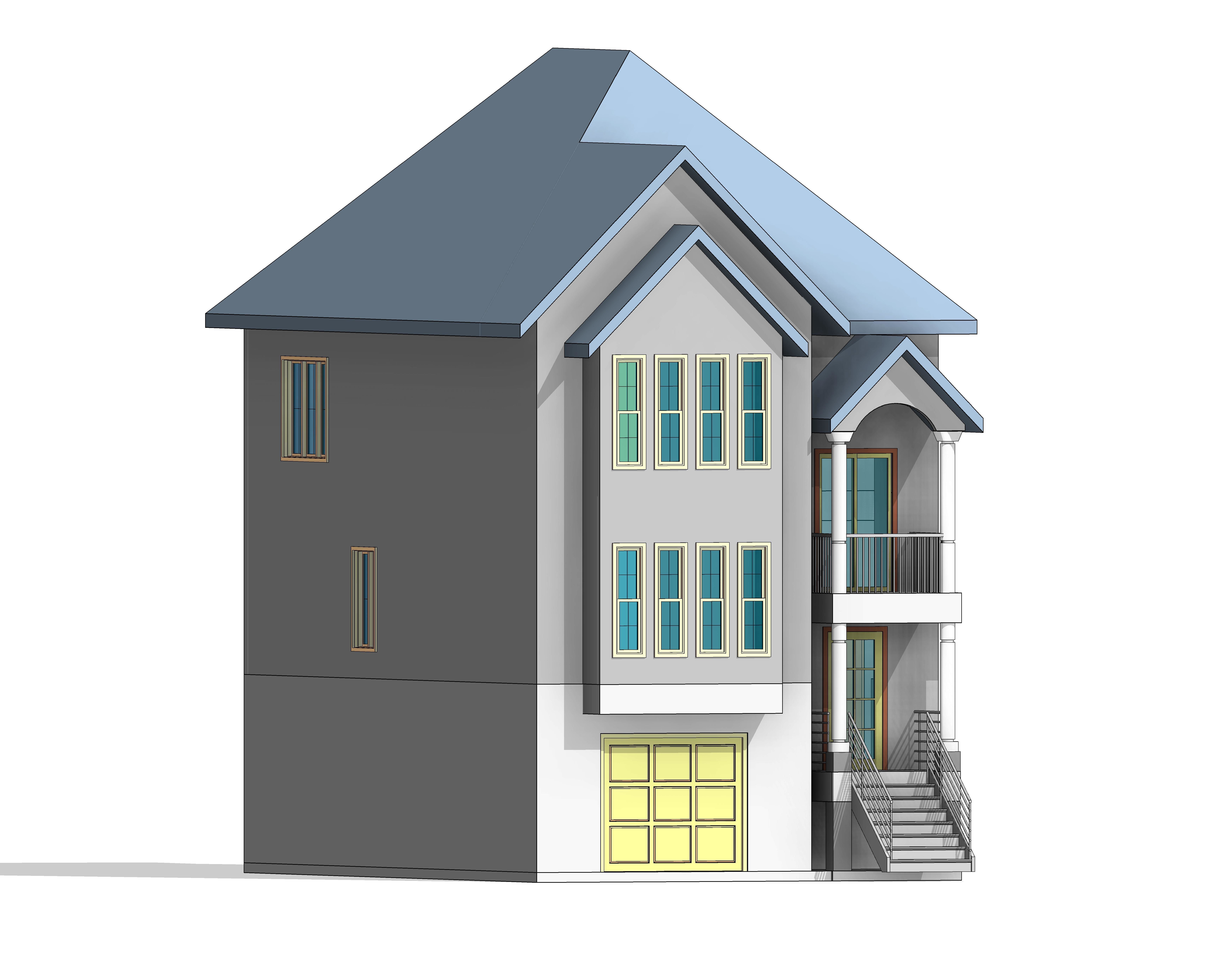 Modern house in Revit 3D model | CGTrader