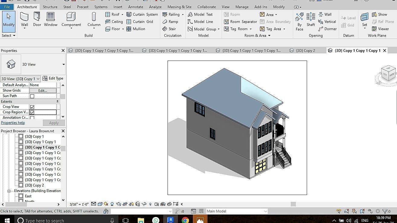 Modern house in Revit 3D model | CGTrader