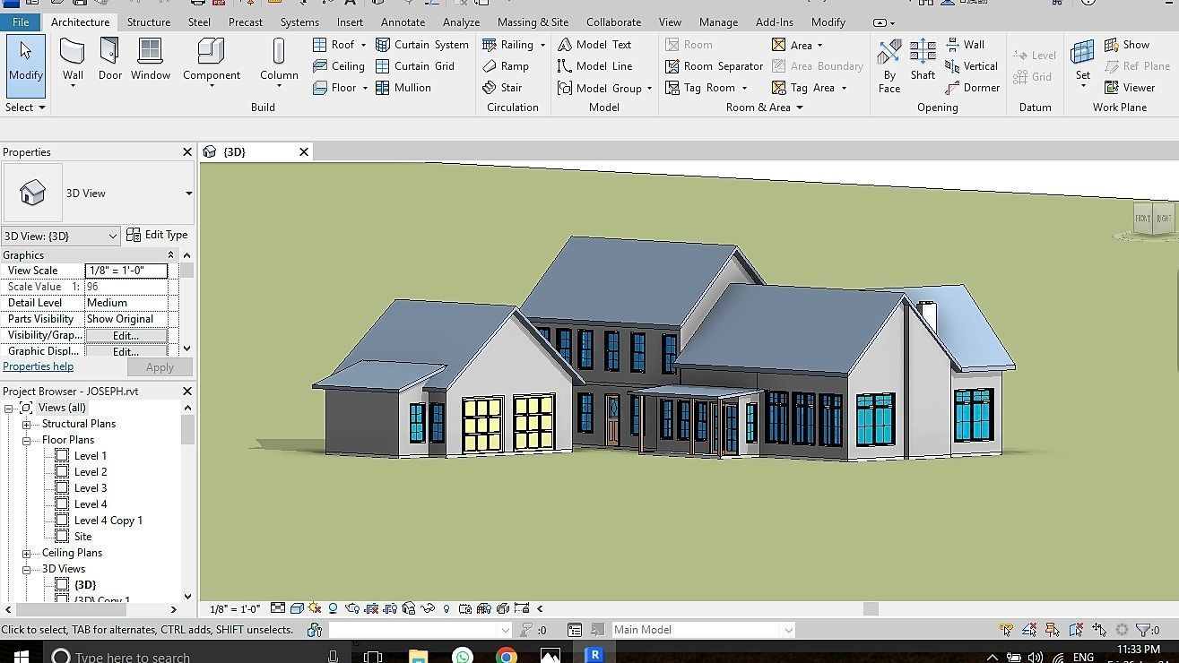 Revit Model wood House 3D model | CGTrader