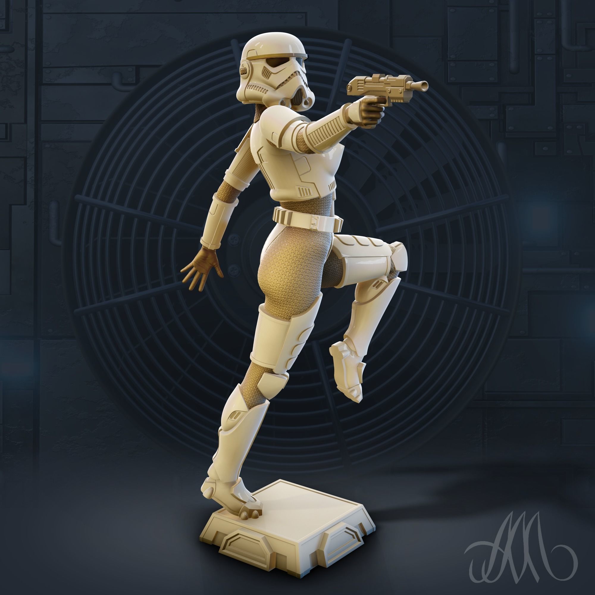 Stormtrooper Girl pre-supported 3D model 3D printable | CGTrader