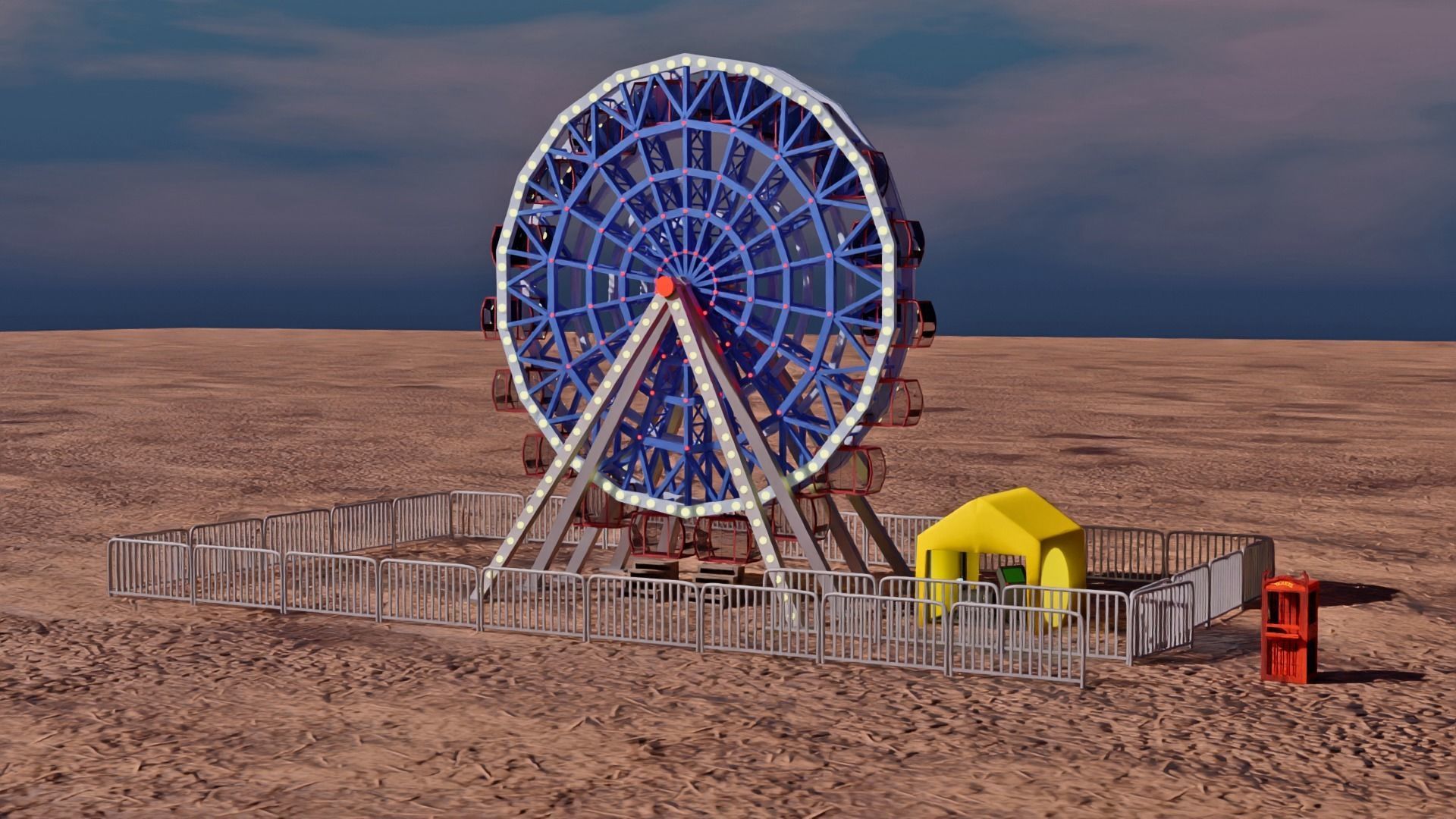 Ferris Wheel in the Desert 3D model rigged | CGTrader