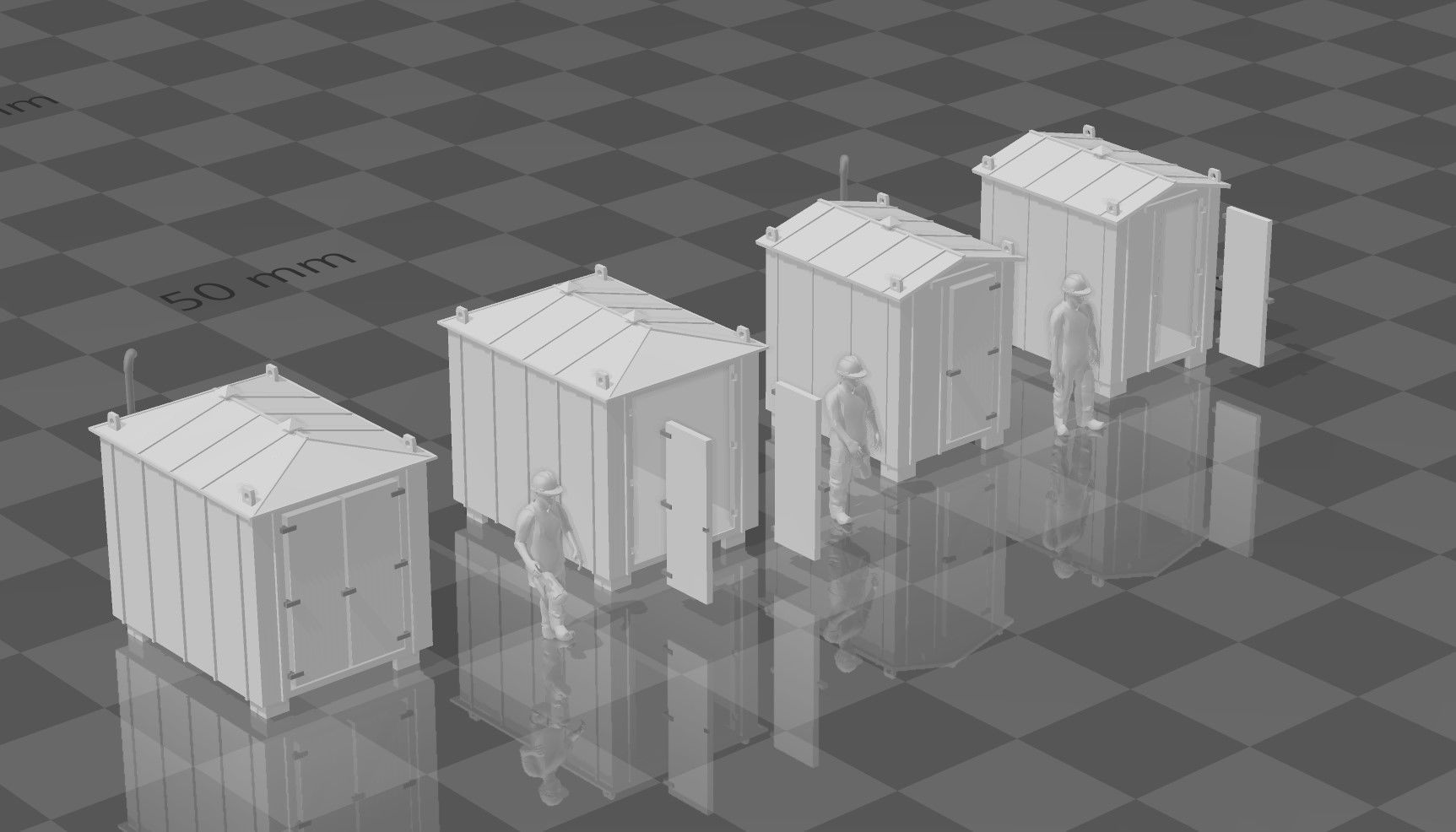 N Scale Lineside Equipment Sheds 3D model | CGTrader