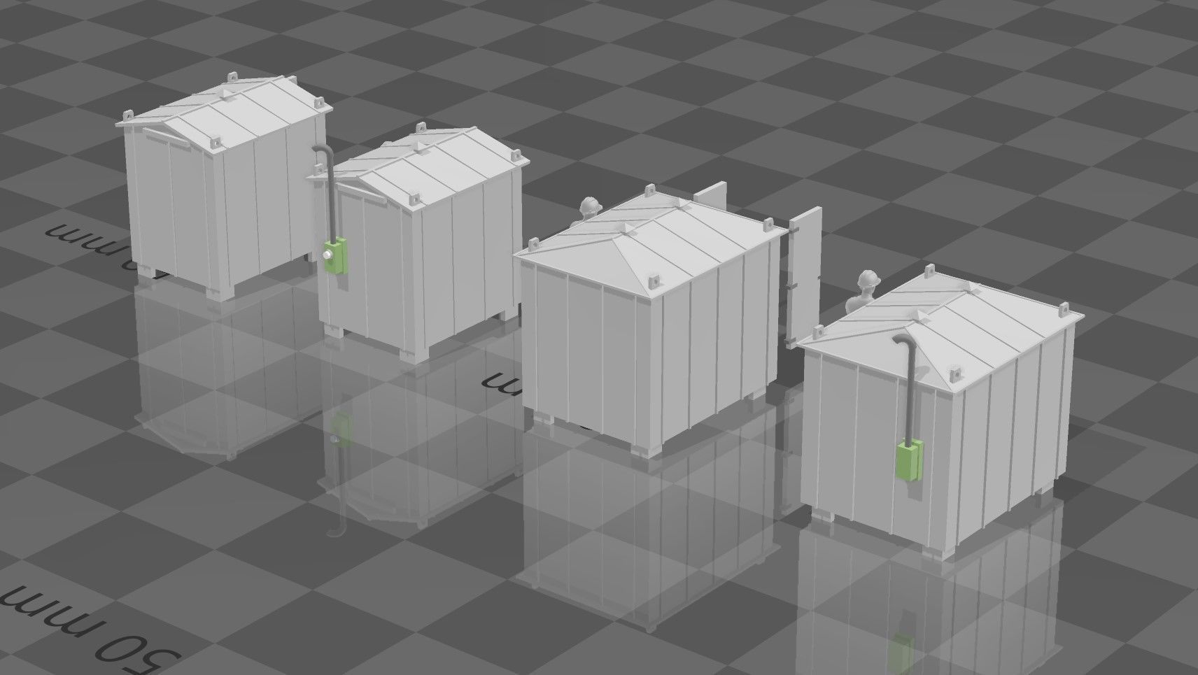 N Scale Lineside Equipment Sheds 3D model | CGTrader