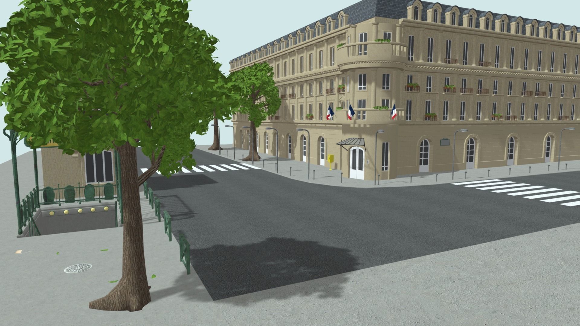 Paris Town Metro Station 01 Textured 3D model | CGTrader