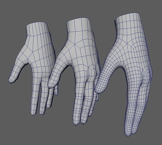 3D model LP Hand base mesh Low-poly 3D model VR / AR / low-poly | CGTrader