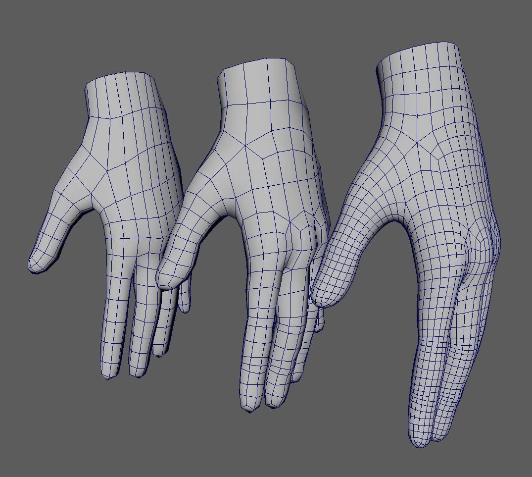 3D model LP Hand base mesh Low-poly 3D model VR / AR / low-poly | CGTrader