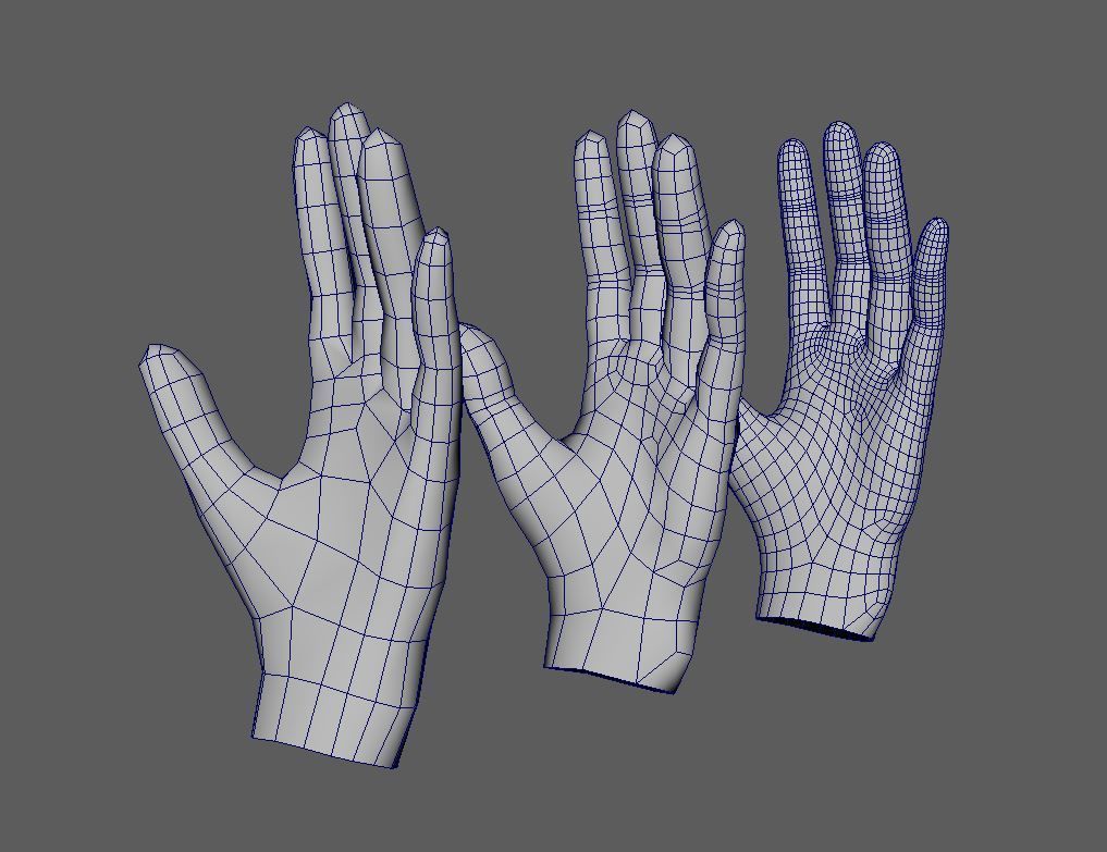 3D model LP Hand base mesh Low-poly 3D model VR / AR / low-poly | CGTrader