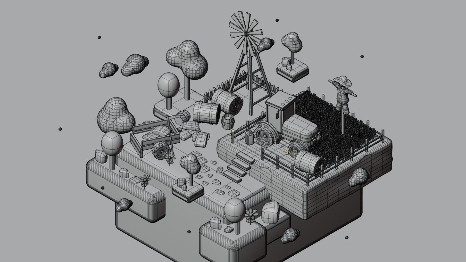 3D model Stylized Wheat Field Environment pack Low-poly 3D model VR ...