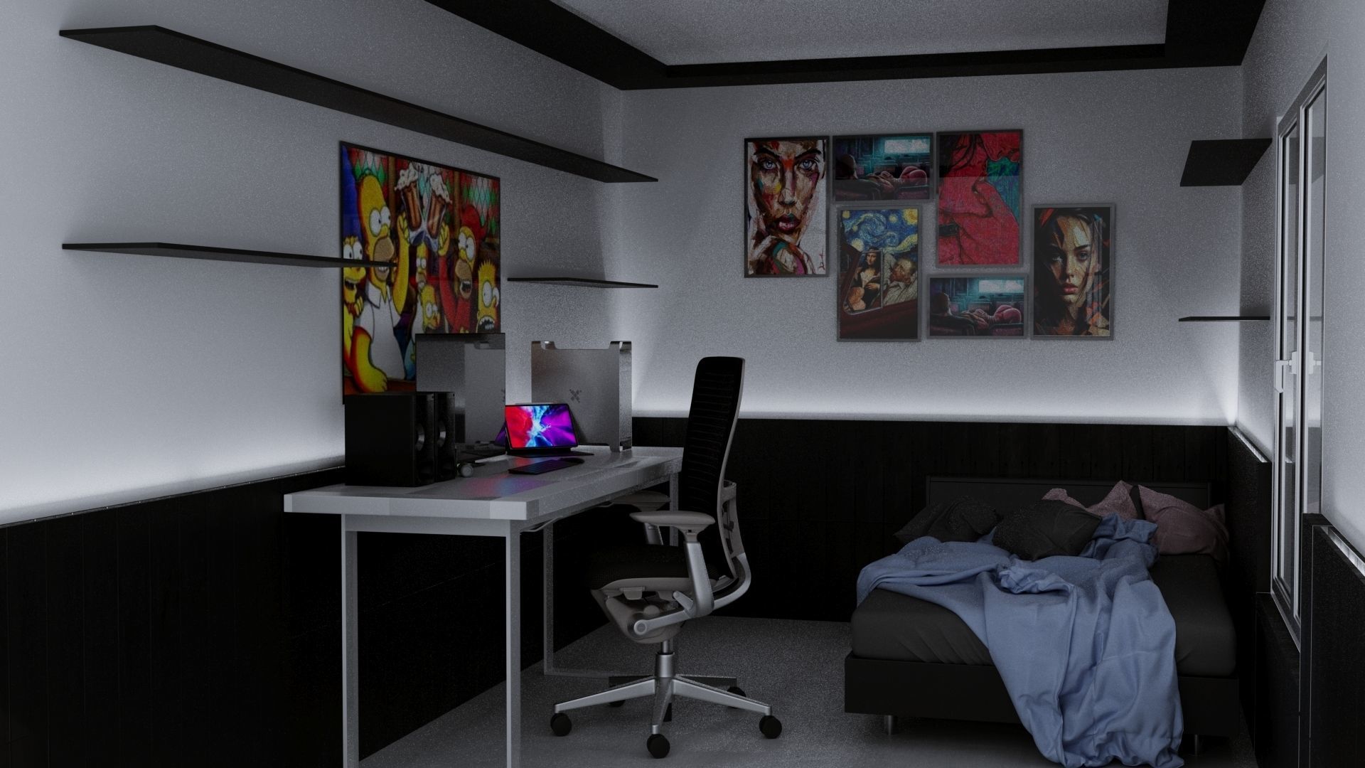 gaming room free 3D model | CGTrader