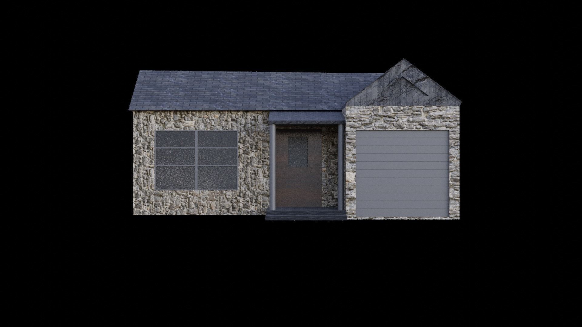 One-Story Bungalow House free 3D model | CGTrader
