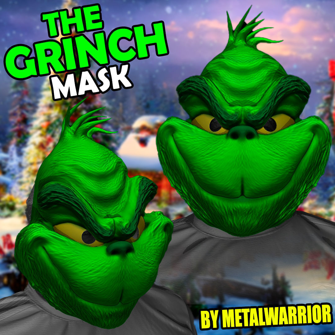 THE GRINCH MASK 3D model 3D printable | CGTrader