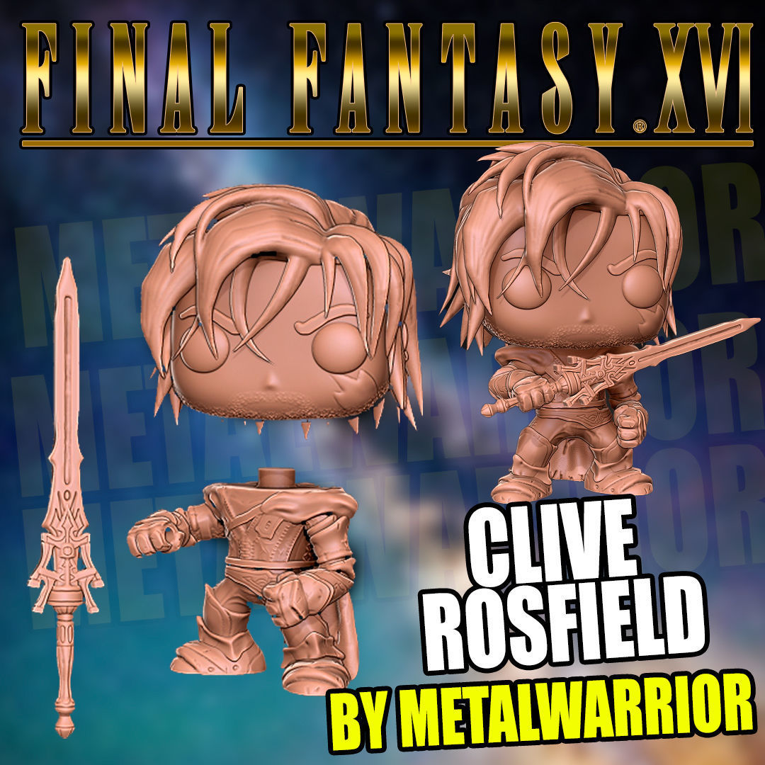 FINAL FANTASY XVI - CLIVE ROSFIELD FUNKO POP 3D model 3D printable ...