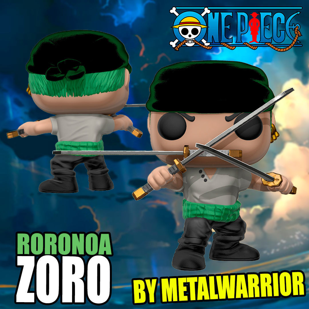 ONE PIECE - RORONOA ZORO - NETFLIX - FUNKO POP 3D model 3D printable ...