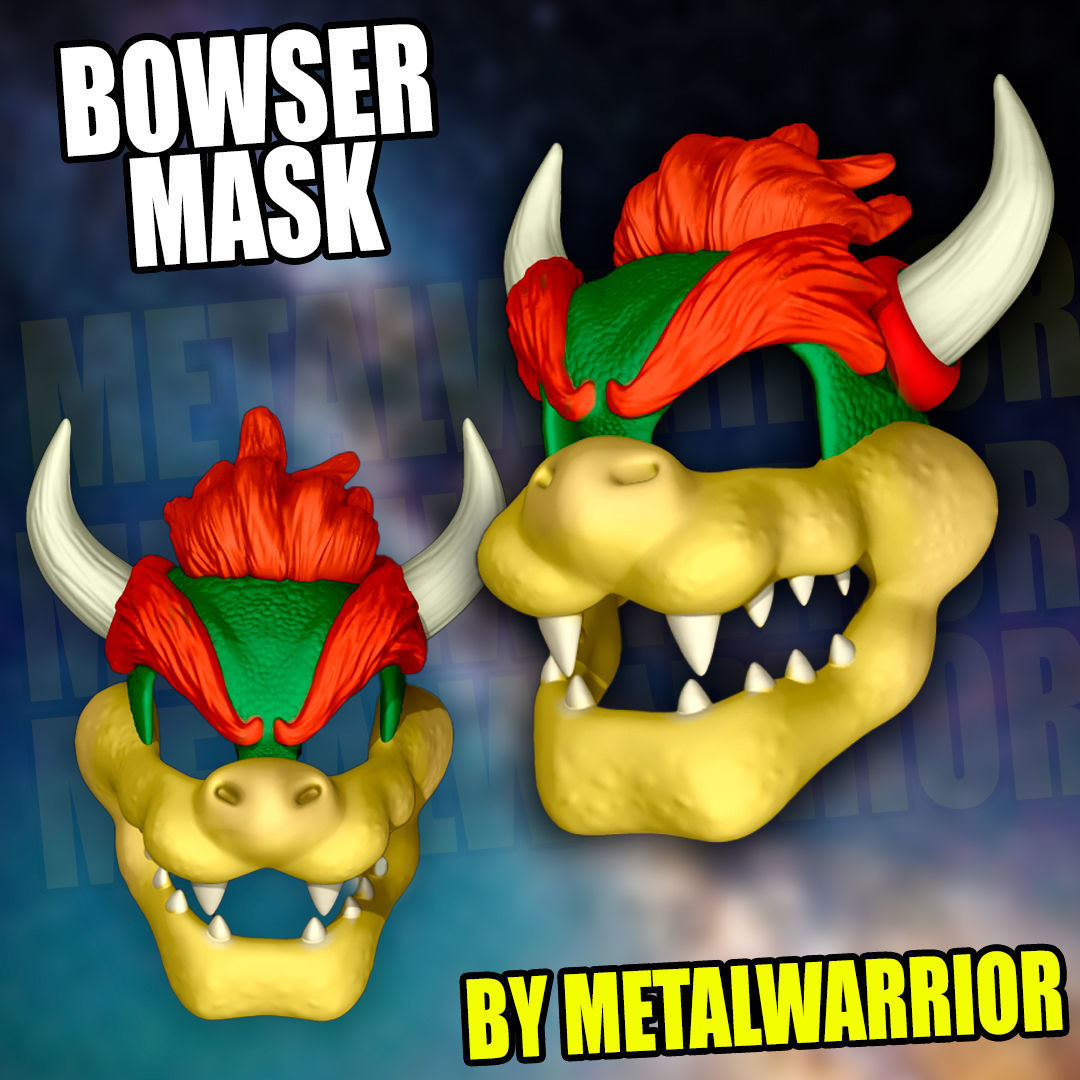 BOWSER MASK - SUPER MARIO BROS 3D model 3D printable | CGTrader