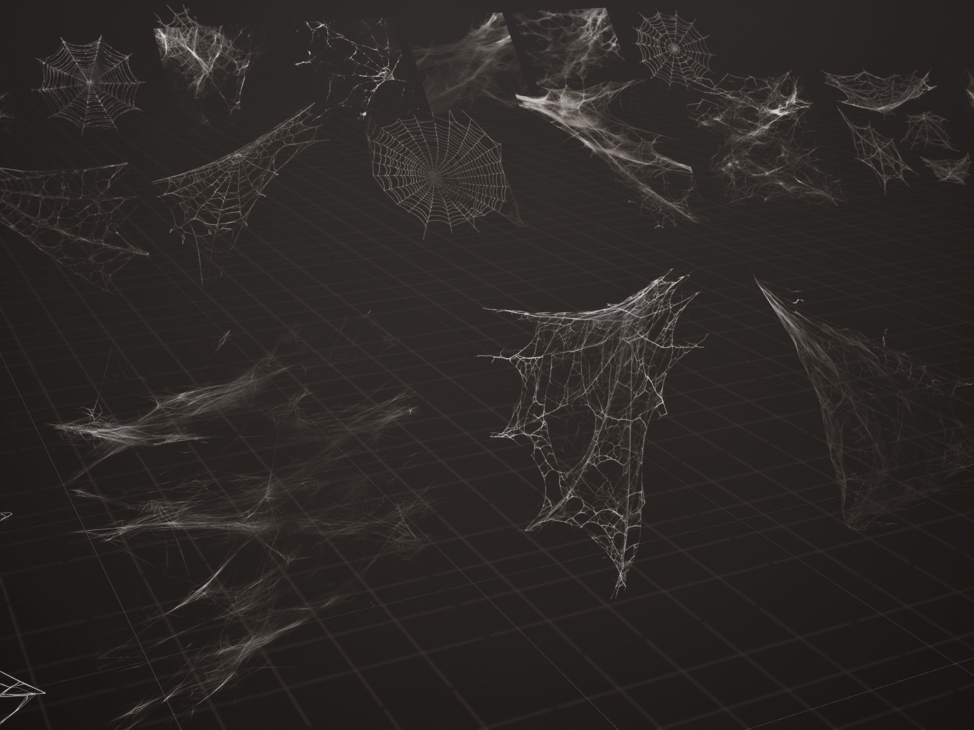 Texture 40 Png of Spider Web Cobweb Pack UE Project VR / AR / low-poly ...