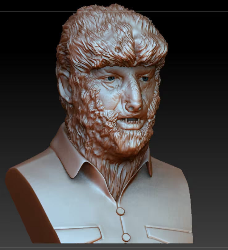The Wolfman Lon Chaney Jr life size scale bust 3D model 3D printable ...