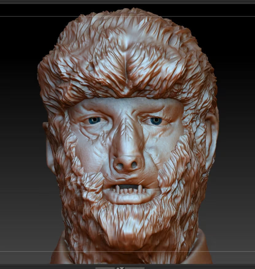 The Wolfman Lon Chaney Jr life size scale bust 3D model 3D printable ...