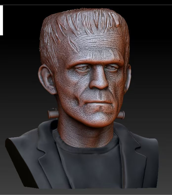 Frankenstein Boris Karloff life size scale bust 3D model 3D printable ...