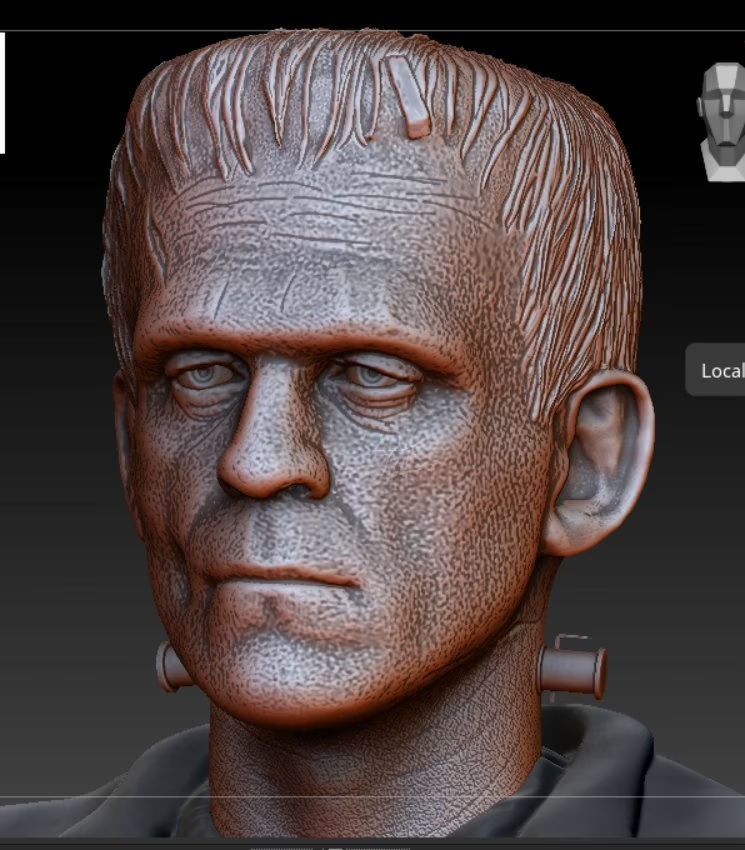 Frankenstein Boris Karloff life size scale bust 3D model 3D printable ...