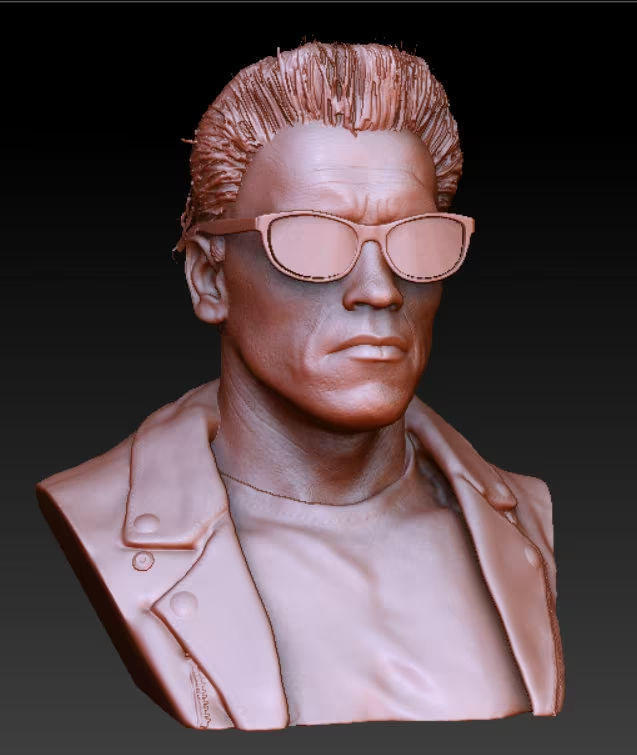 Terminator 2 lifesize scale bust 3D model 3D printable | CGTrader
