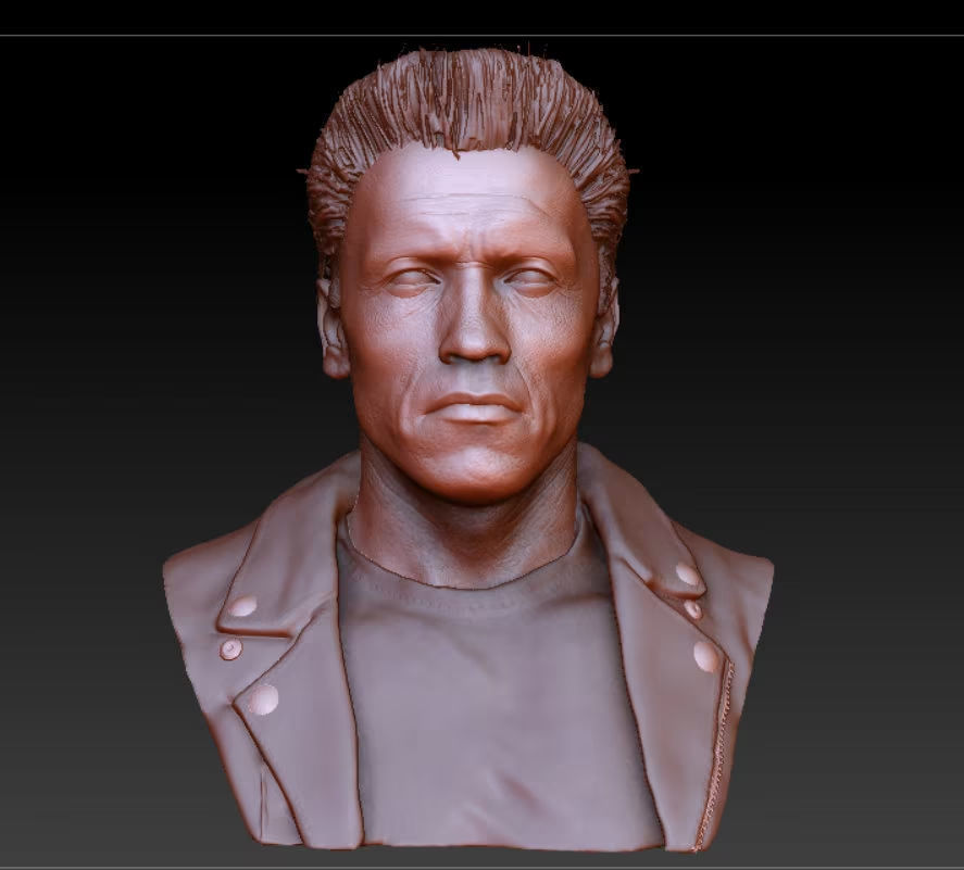Terminator 2 lifesize scale bust 3D model 3D printable | CGTrader