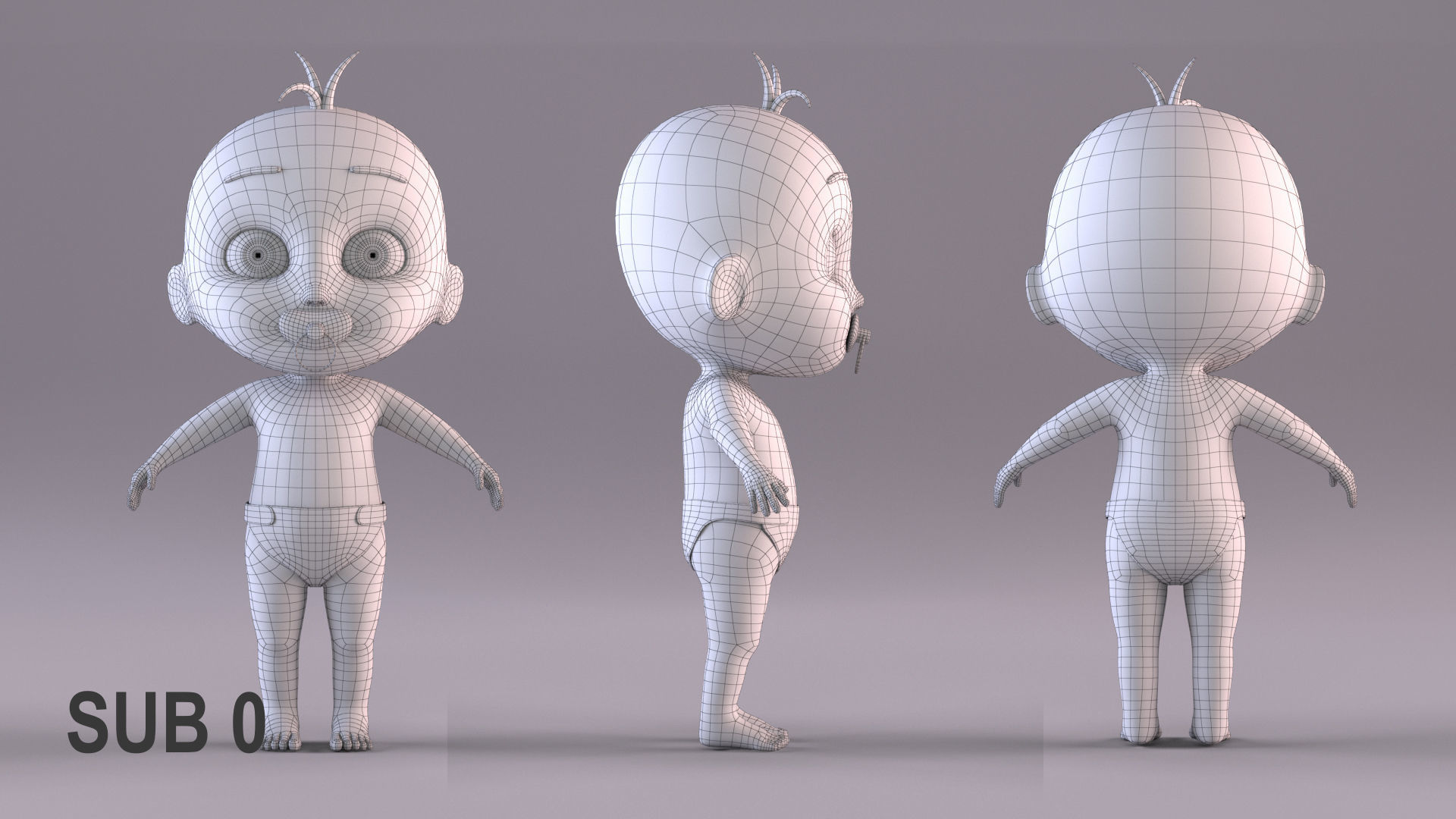 3D model Cartoon Baby - No Rig VR / AR / low-poly | CGTrader