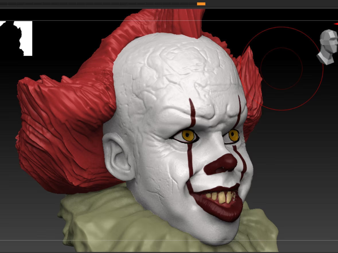 Pennywise the clown life size scale bust 3D model 3D printable | CGTrader