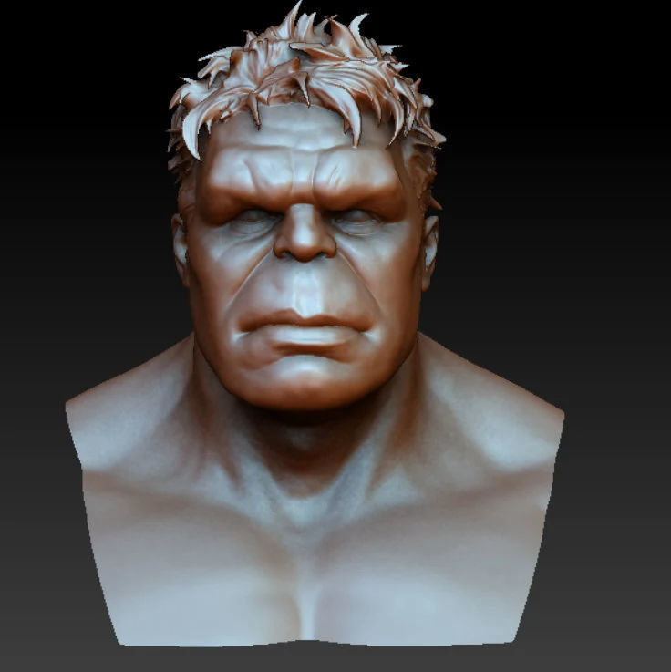 Hulk Avengers lifesize scale bust 3D model 3D printable | CGTrader