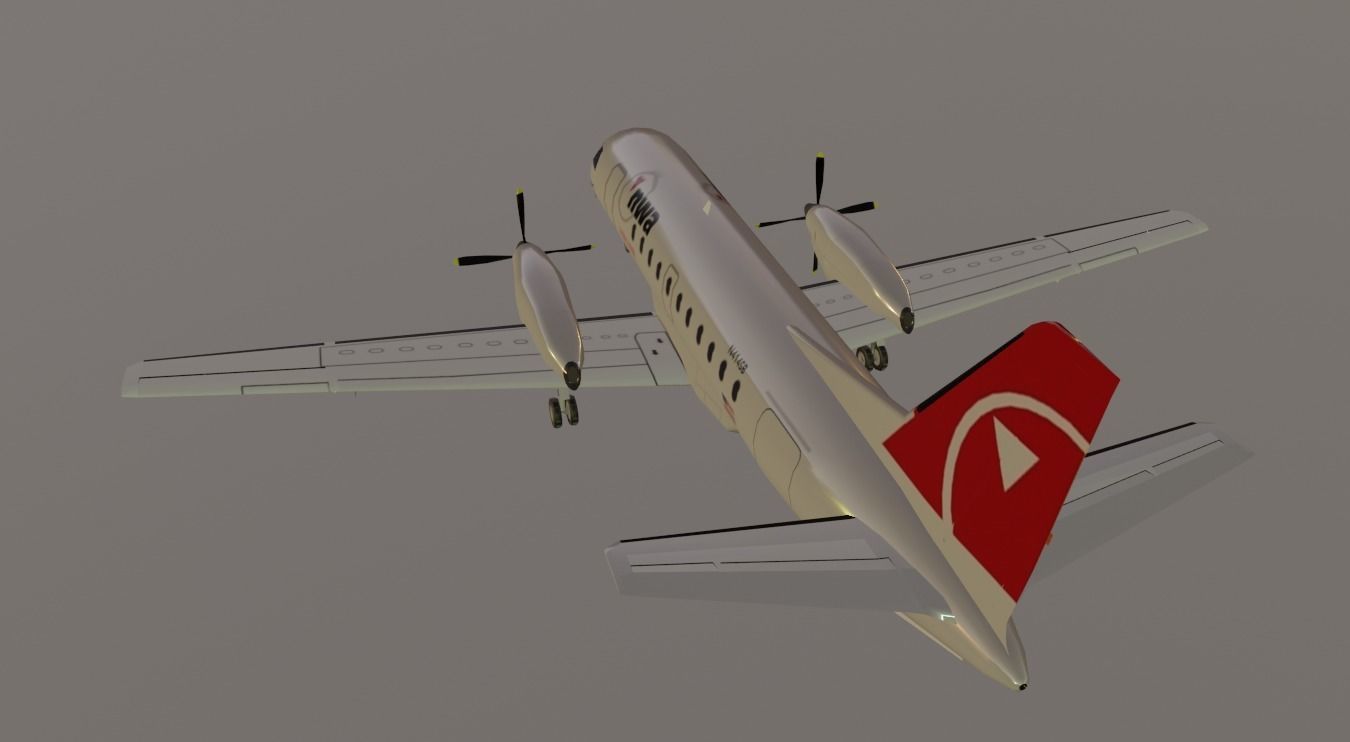 3D model Northwest Airlines SAAB 340 3D Model VR / AR / low-poly | CGTrader