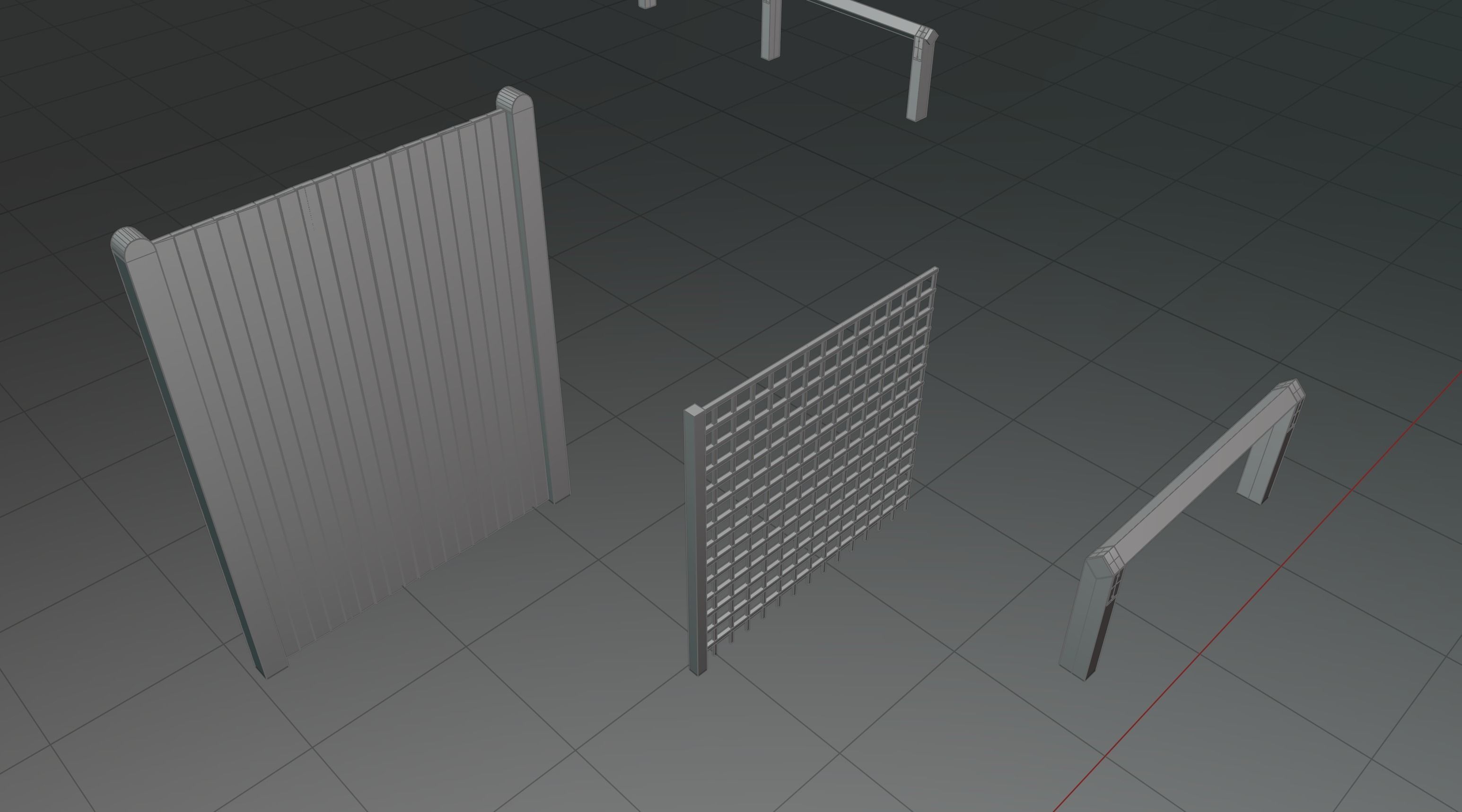 3D model Modular Wooden Trellis - Birdsmouth - Fence Low Poly VR / AR ...