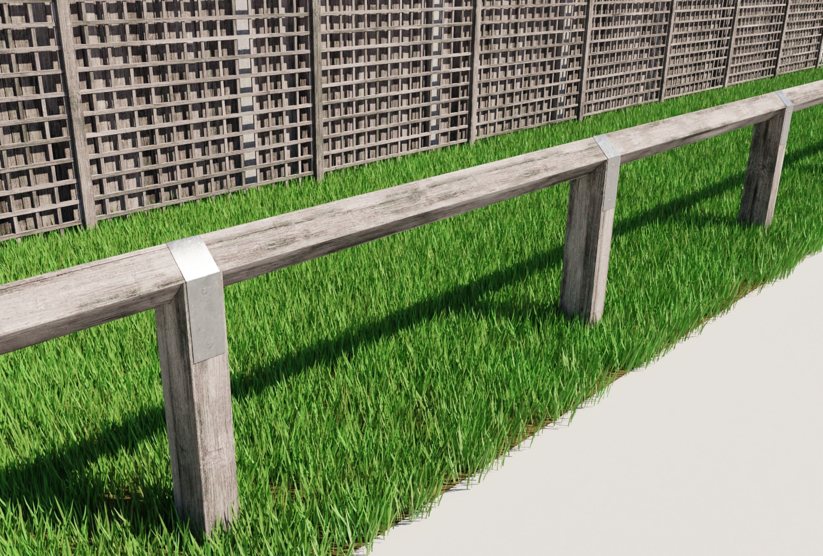3D model Modular Wooden Trellis - Birdsmouth - Fence Low Poly VR / AR ...