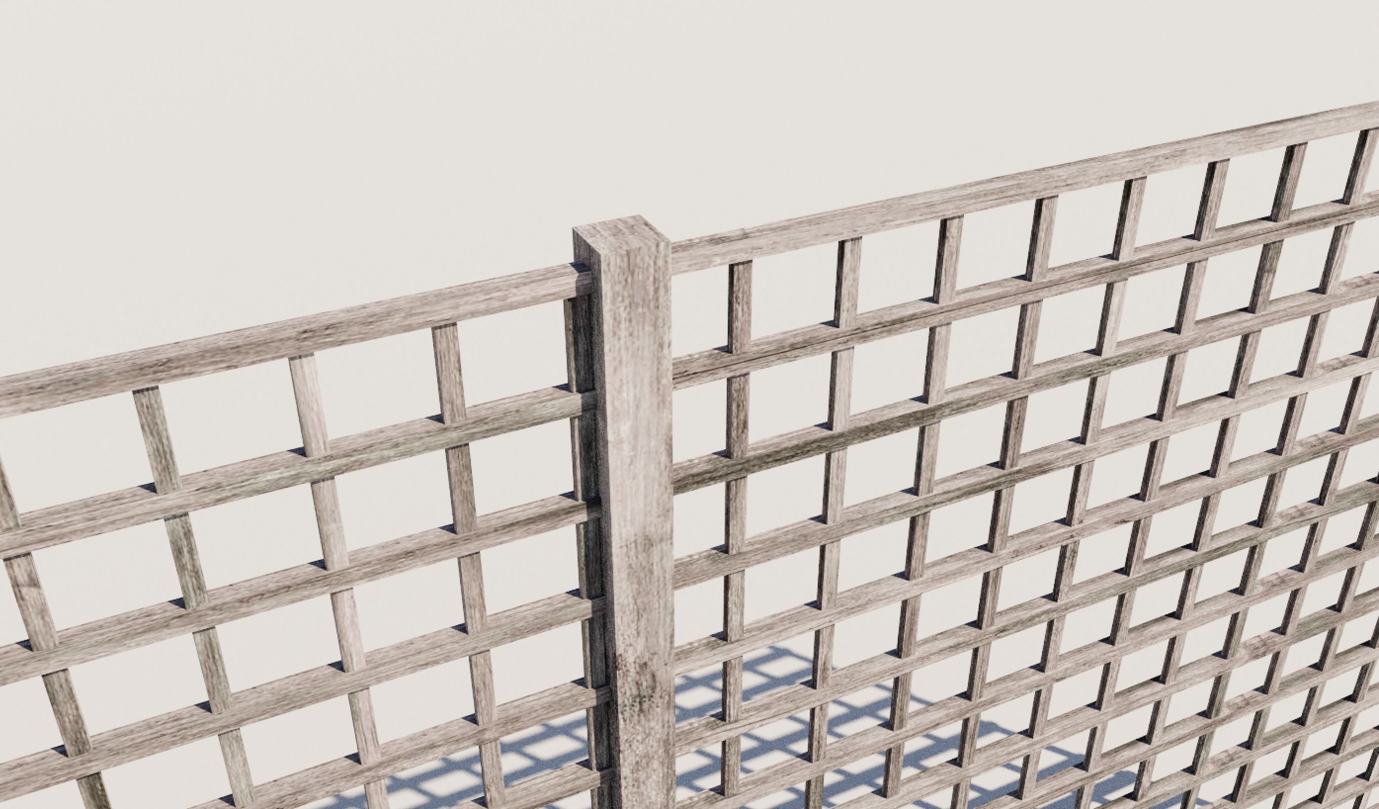 3D model Modular Wooden Trellis - Birdsmouth - Fence Low Poly VR / AR ...