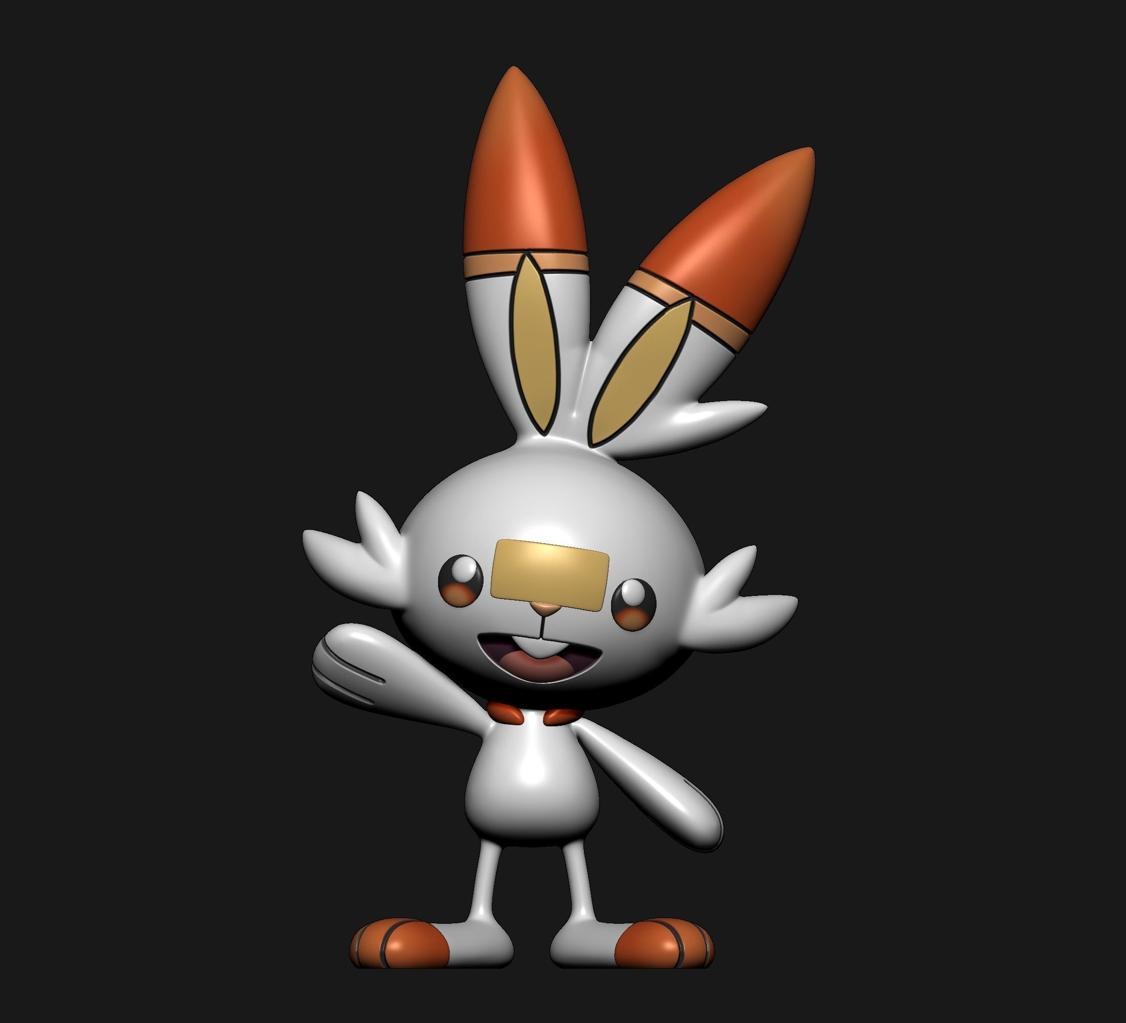 Pokemon - Scorbunny with 2 poses 3D model 3D printable | CGTrader