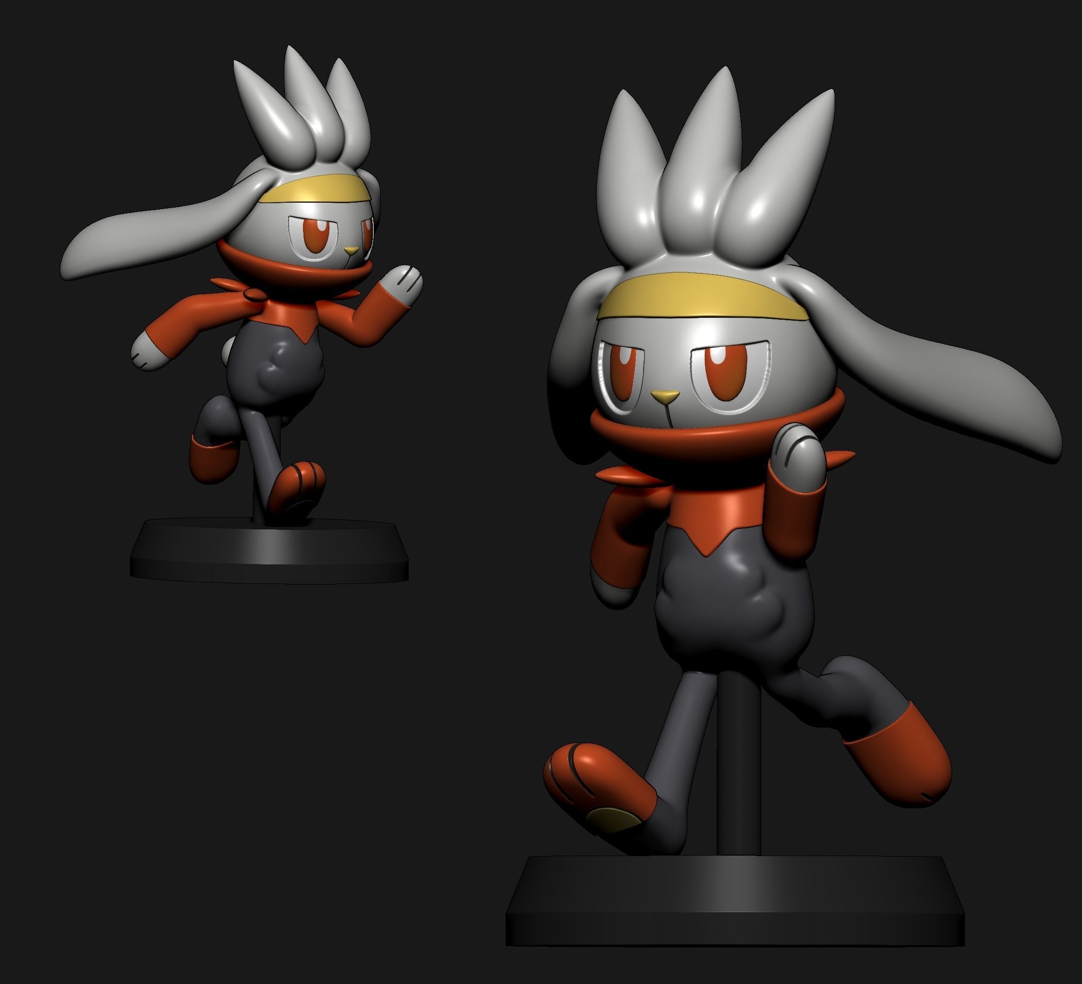 Pokemon - Raboot with 2 poses 3D model 3D printable | CGTrader