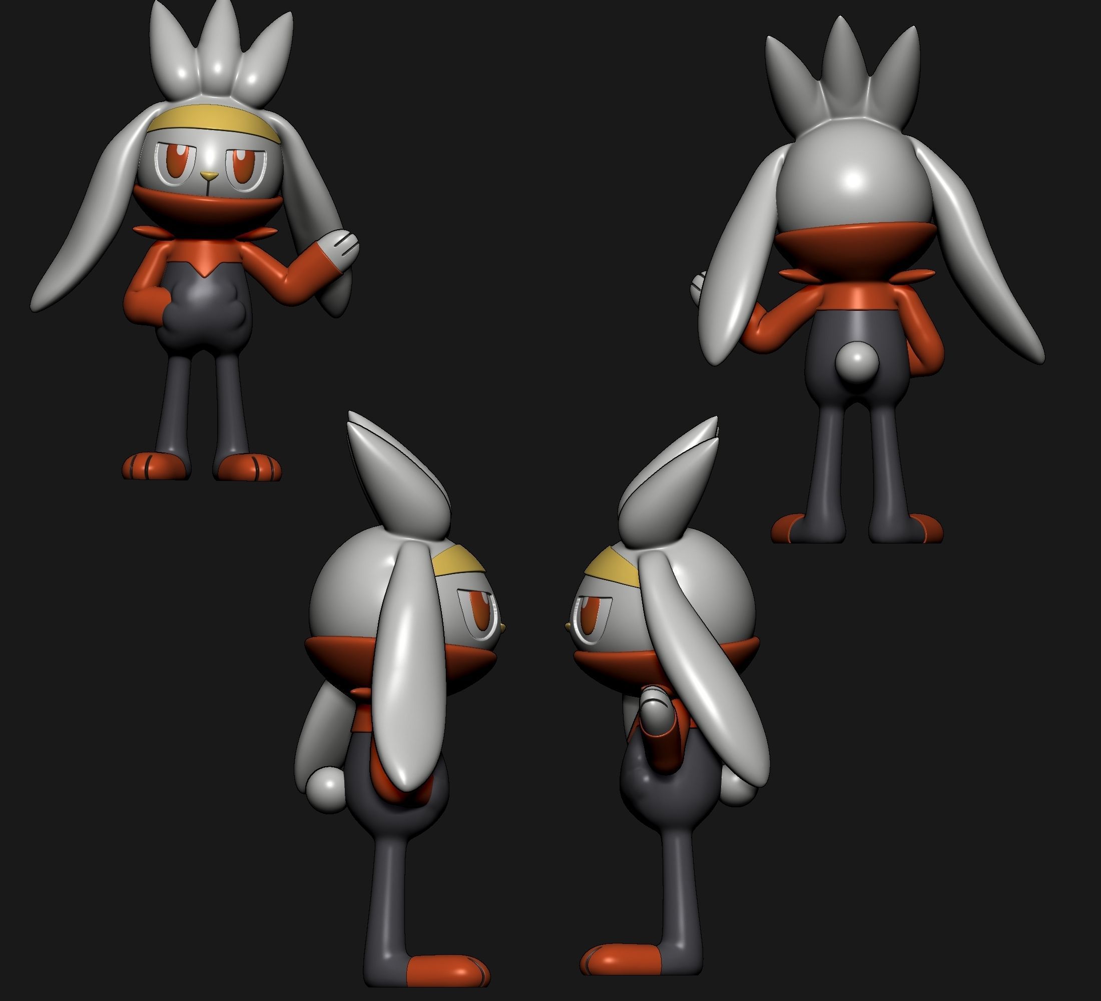 Pokemon - Raboot with 2 poses 3D model 3D printable | CGTrader