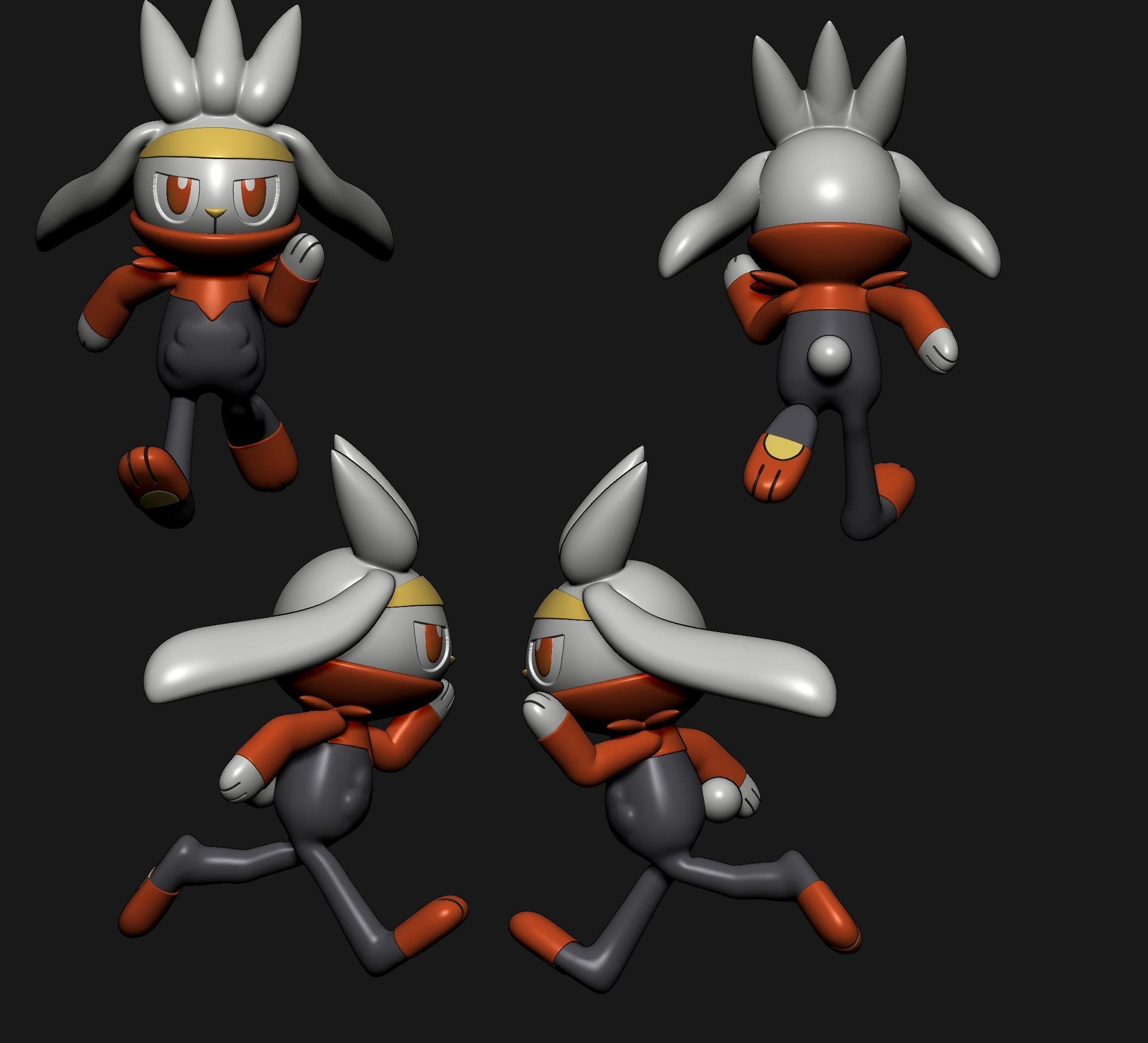 Pokemon - Raboot with 2 poses 3D model 3D printable | CGTrader