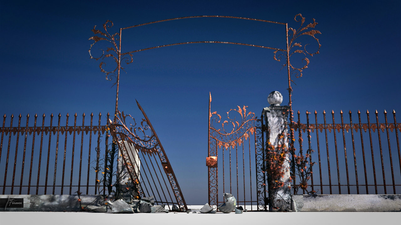 broken ornamental gate 3D Model .max .obj .fbx .dxf - CGTrader.com