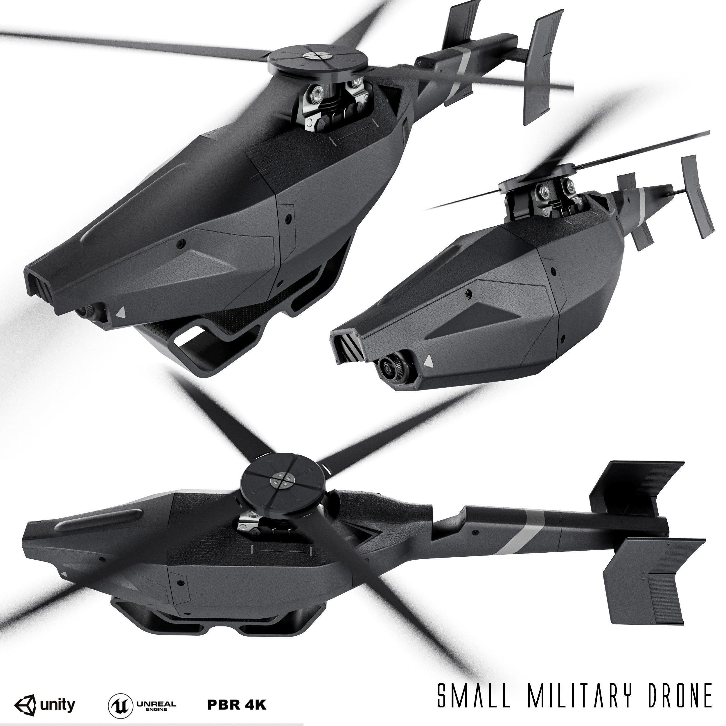 3D model Small Militery Spy Drone VR / AR / low-poly | CGTrader