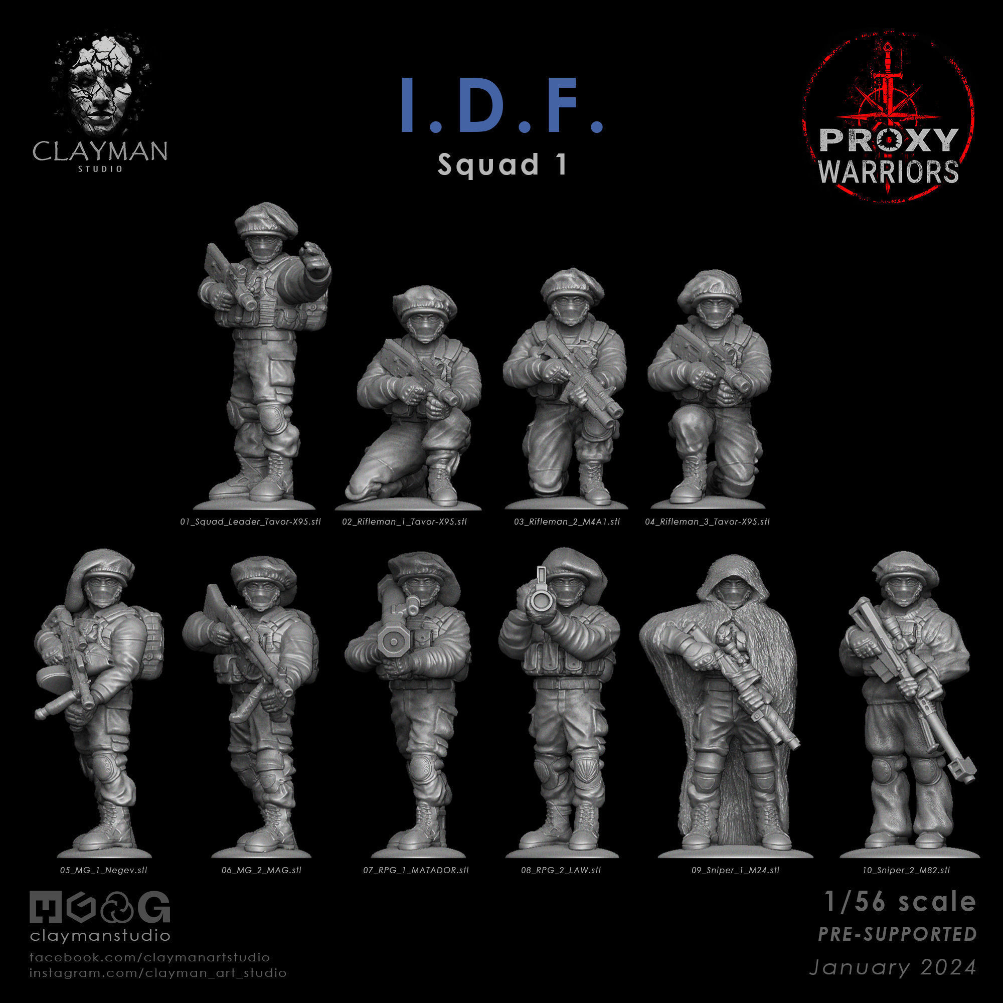 IDF Squad 1 1 56 scale 3D model 3D printable | CGTrader