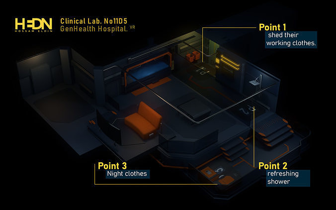 Futuristic hospital clinical trial laboratory 3D model | CGTrader