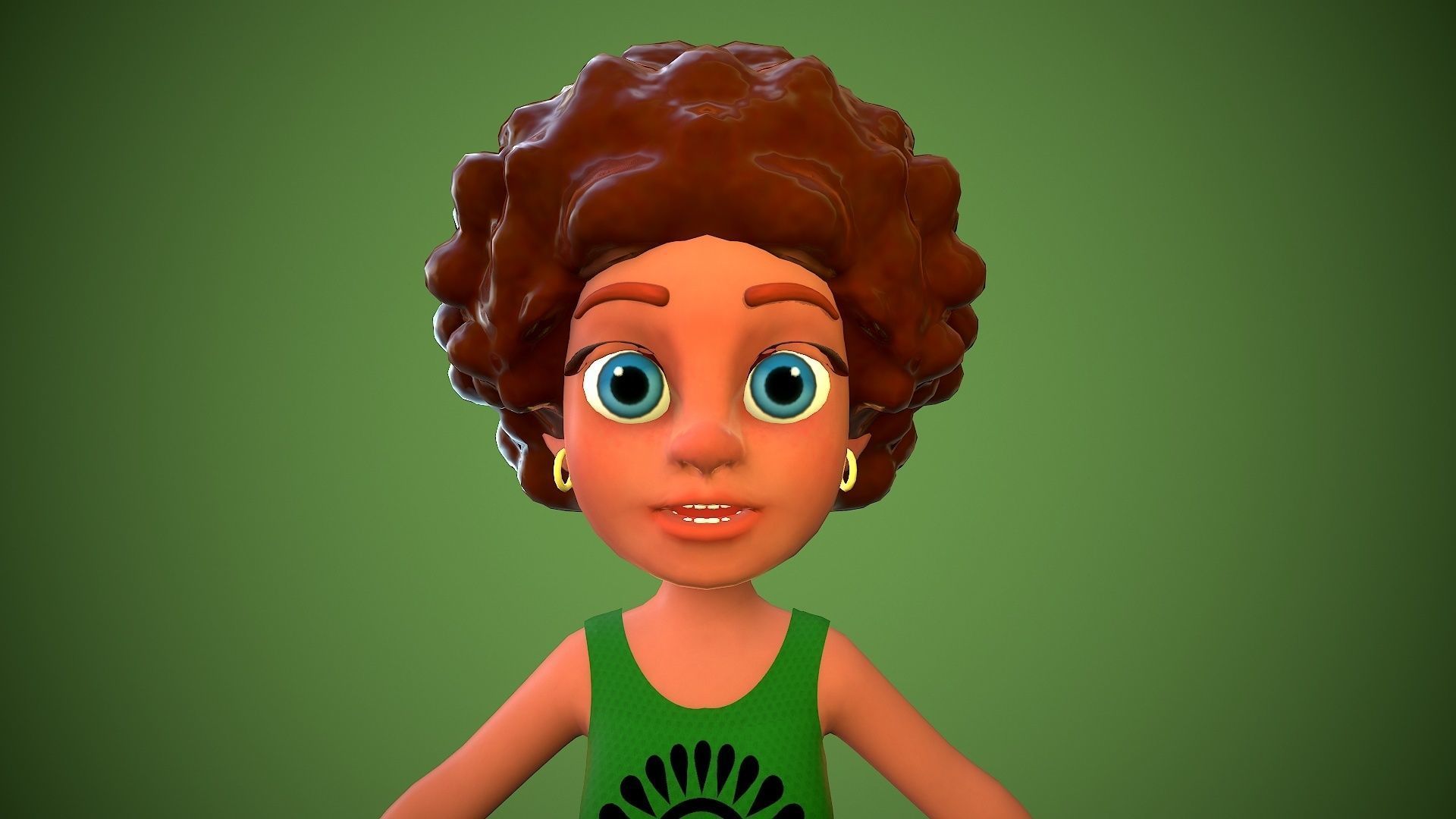 3D model cartoon african girl VR / AR / low-poly | CGTrader
