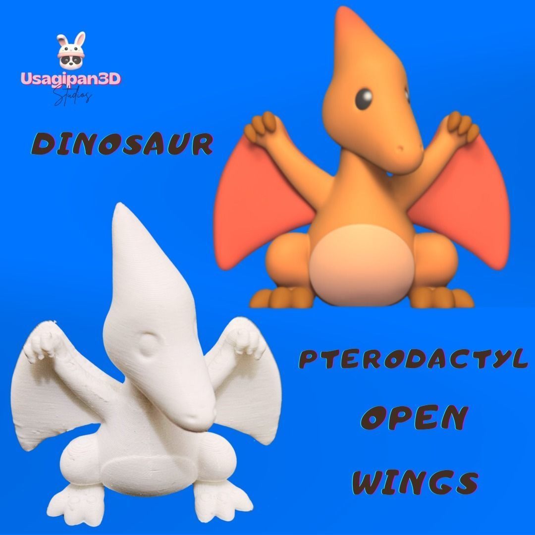 Dinosaur Pterodactyl Open Wings 3D model 3D printable | CGTrader