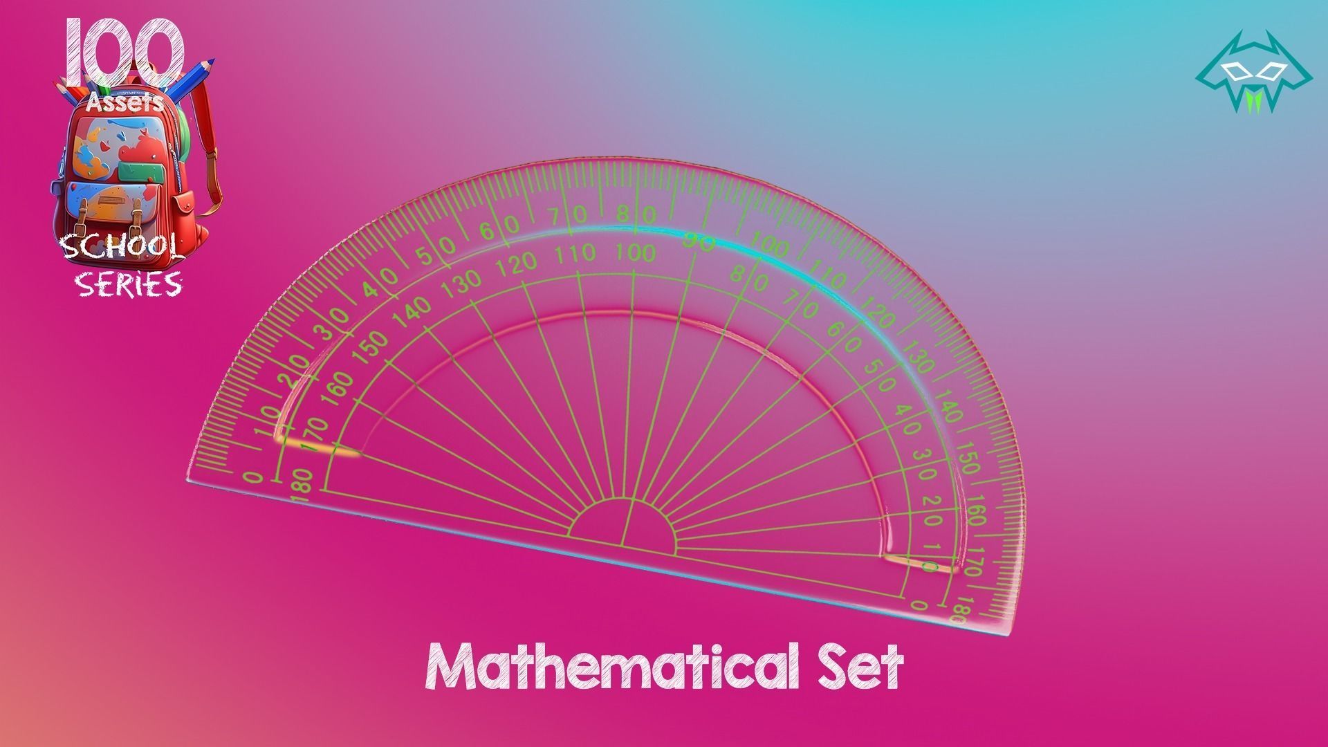 Mathematical Set - 100 Assets - School Series 3D model | CGTrader