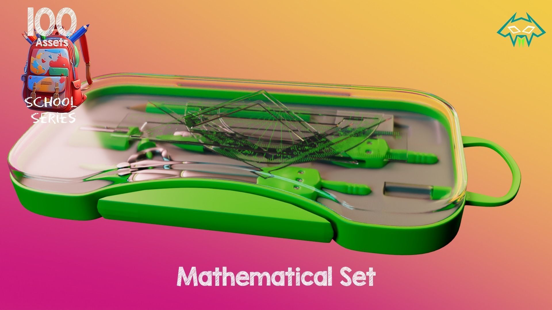 Mathematical Set - 100 Assets - School Series 3D model | CGTrader