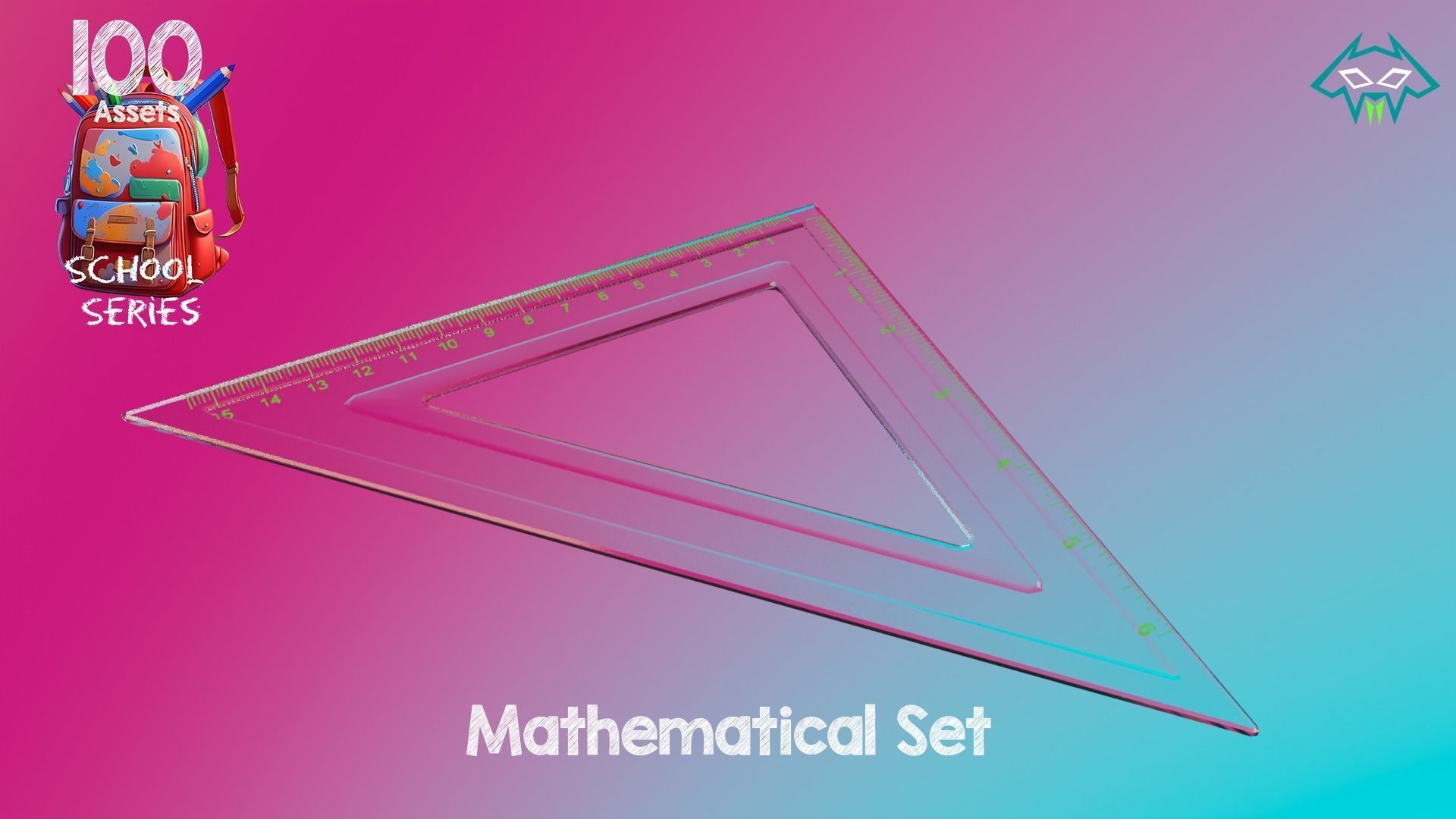 Mathematical Set - 100 Assets - School Series 3D model | CGTrader