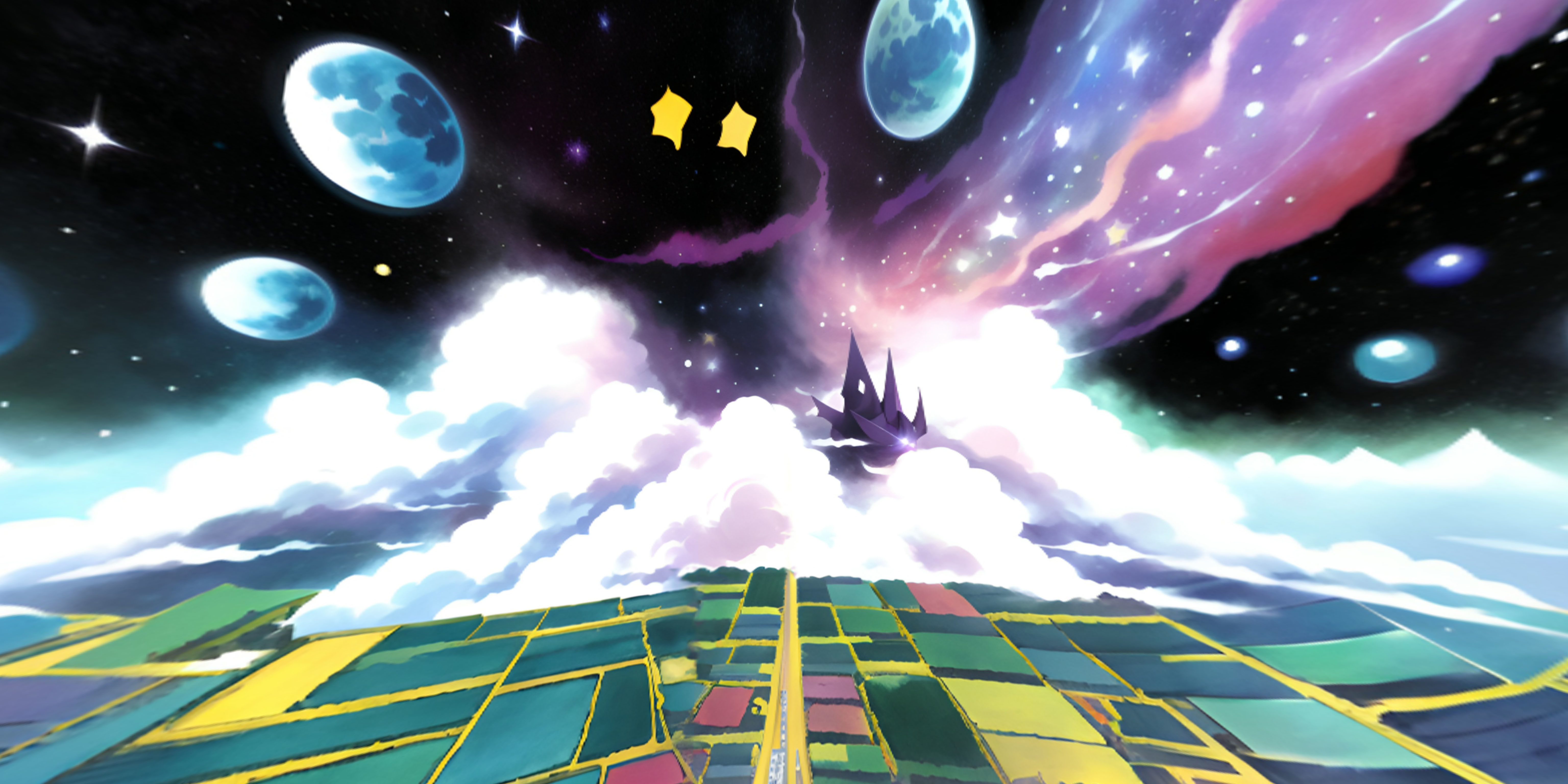3D model Panoramic Sky SET - Manga Cosmic Night Land - 3D mesh and ...